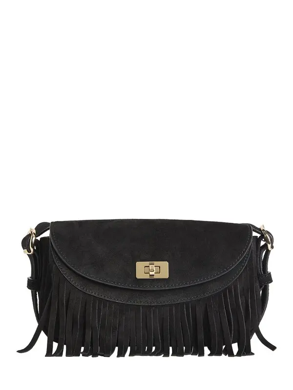 Sandro Small Suede Le Mambo Cross-body Bag - Black