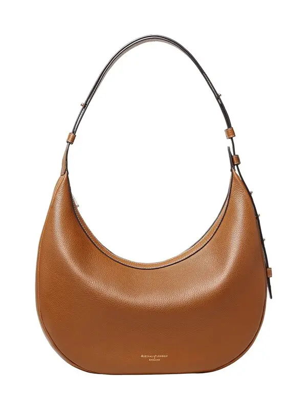 ASPINAL OF LONDON Leather Hudson Crescent Crossbody Bag - Brown