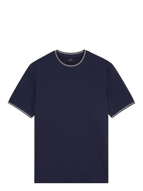 Paul Smith Navy Regular-fit Ribbed T-shirt - Blue