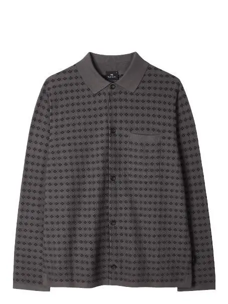 Paul Smith Knitted Cotton Collared Cardigan - Brown
