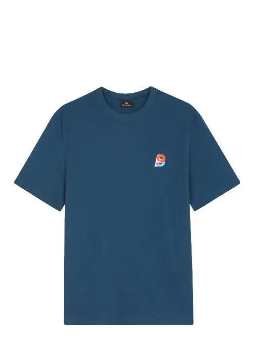 Paul Smith Regular-fit 'ps' Logo Embroidered T-shirt - Blue