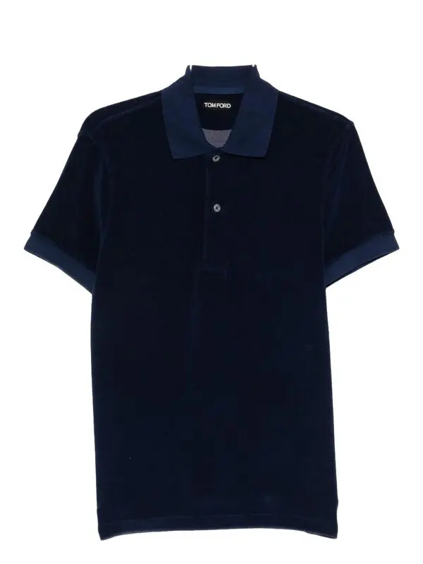 TOM FORD Cotton Polo Shirt - Blue