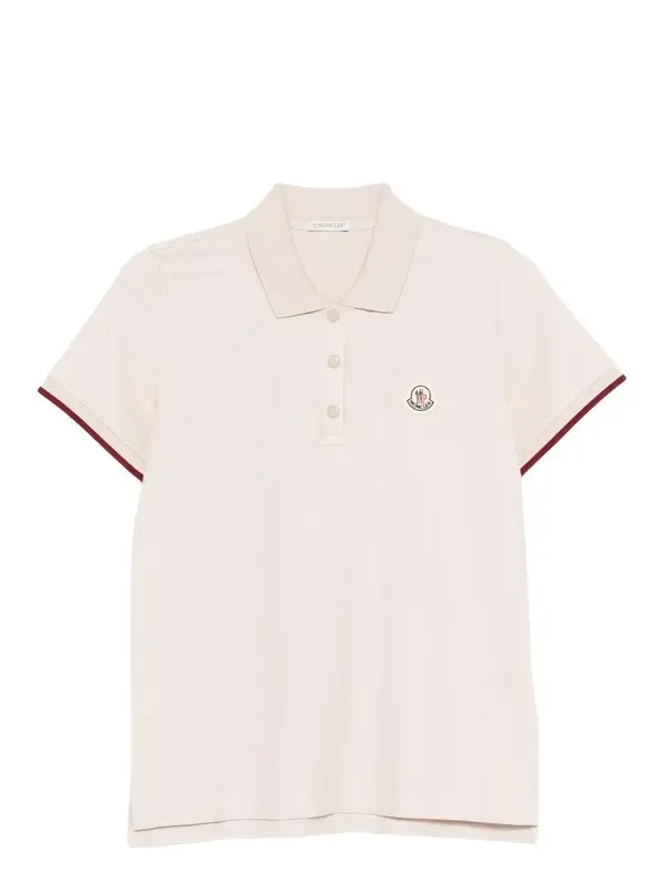 Moncler Logo Cotton Polo Shirt - Grey
