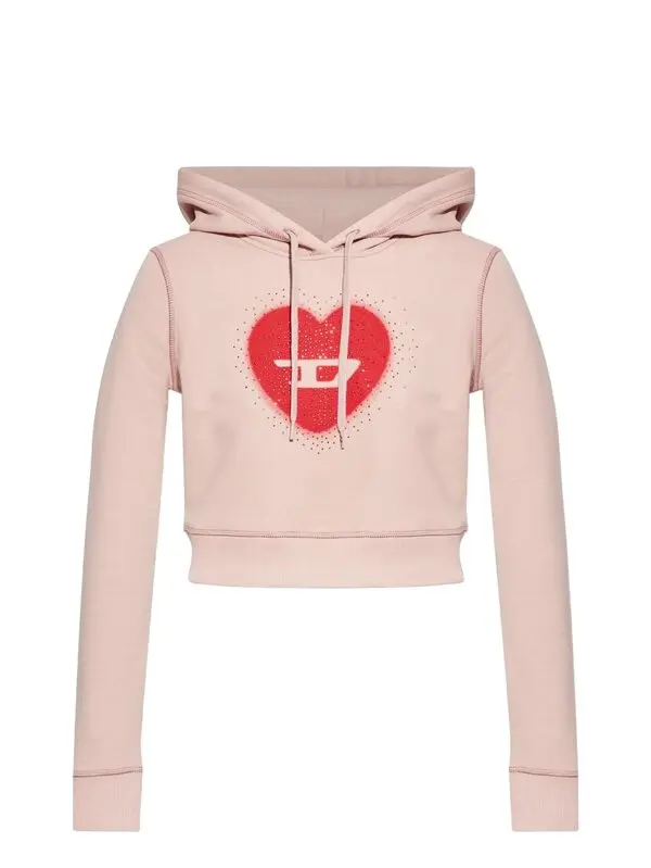 DIESEL Heart Cotton Hoodie - Pink