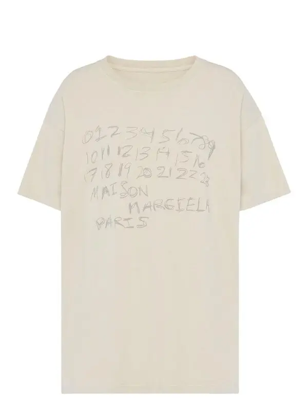 MAISON MARGIELA Logo Cotton T-shirt - Beige