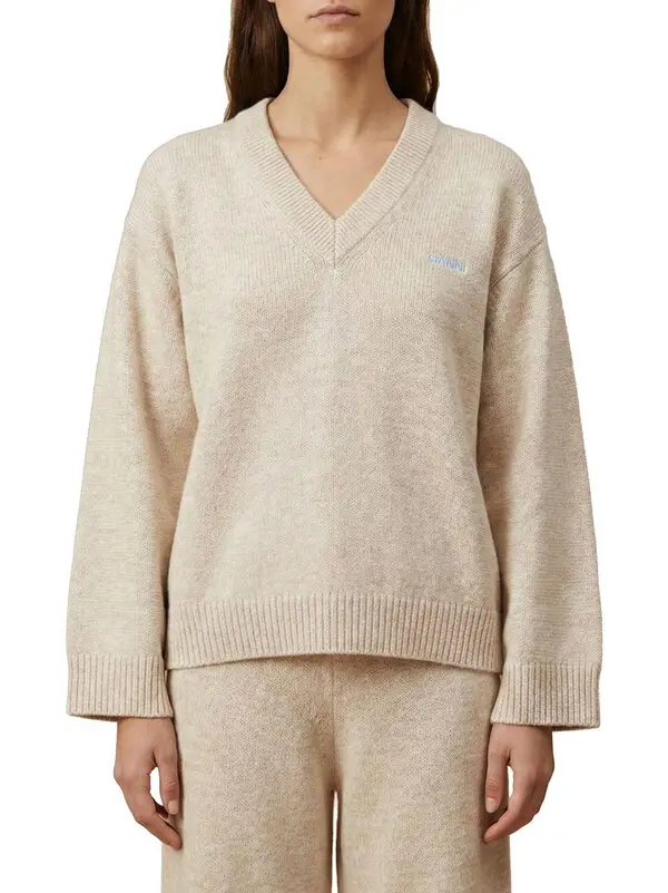 GANNI Pullover Sweater - Beige
