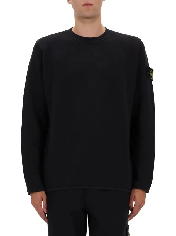 Stone Island Long Sleeve Sweater - Black