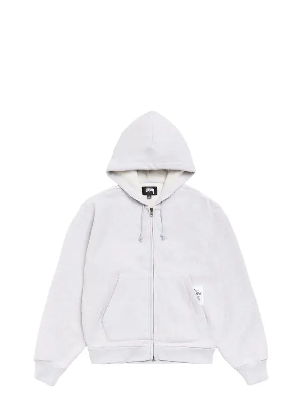 StÜssy Patch Zip Knit Hoodie - Grey