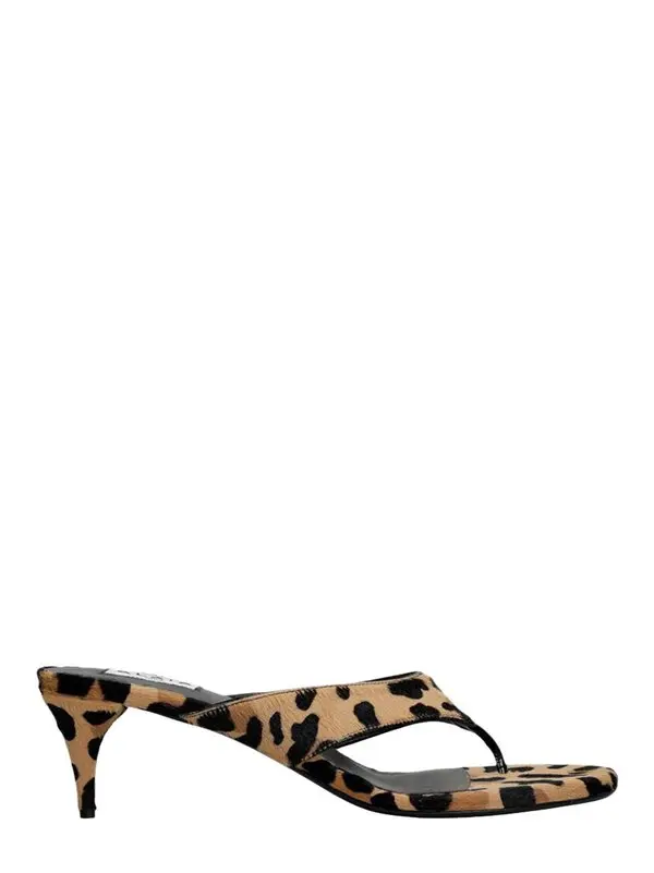 Alaïa Thong Mule With Leopard Print - Brown