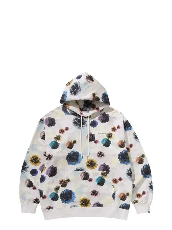 A BATHING APE Floral Camo Relaxed Fit Hoodie - Cream