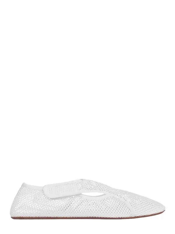 Alaïa Fishnet Slipper - White