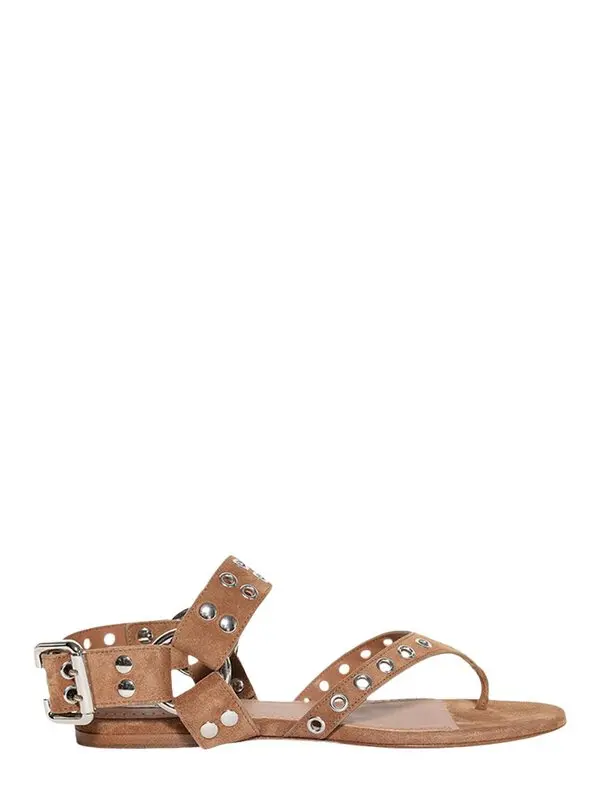 Alaïa Flat Thong Sandals - Tan