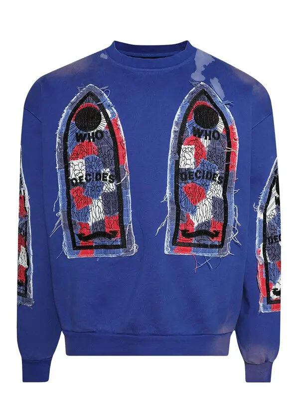 WHO DECIDES WAR BY EV BRAVADO Glory Fabricated Pullover - Blue