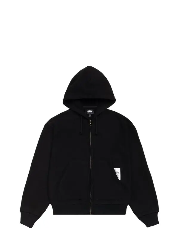 StÜssy Patch Zip Knit Hoodie - Black