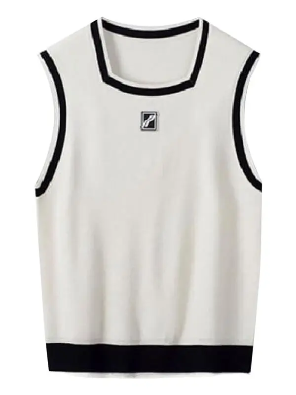 We11Done Logo Patch Vest - Cream