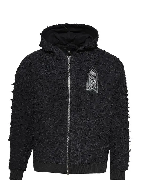WHO DECIDES WAR BY EV BRAVADO Husk Zip Up Sweater - Black