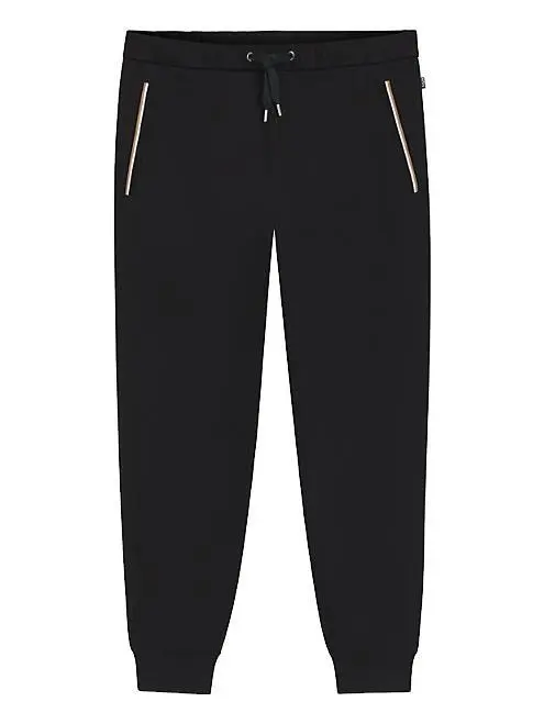 BOSS Drawstring-waist Cotton-jersey Jogging Bottoms - Black