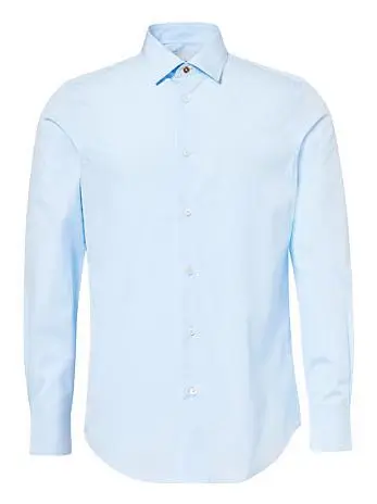 Paul Smith Tailored-fit Long-sleeves Cotton-poplin Shirt - Blue