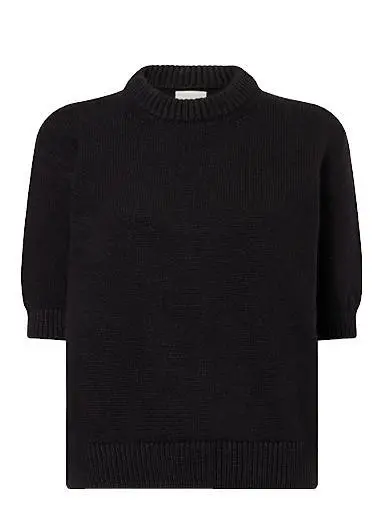 Khaite Davin Short-sleeve Cashmere Jumper - Black