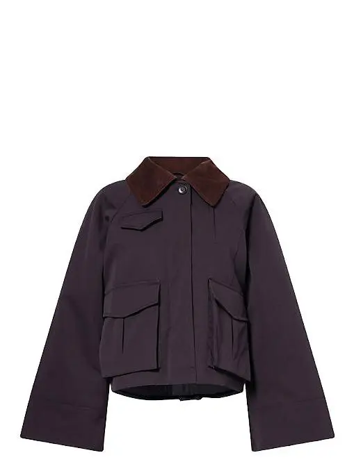 SKALL STUDIO Cotton Jacket With Cord-collar - Navy