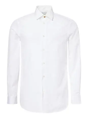 Paul Smith Tailored-fit Long-sleeves Cotton-poplin Shirt - White