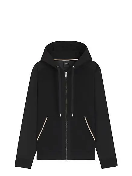 BOSS Zip-up Cotton-jersey Hoody - Black