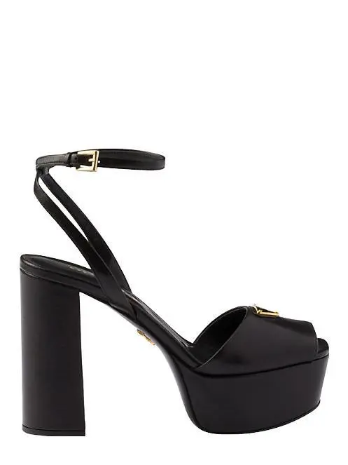 Prada Nappa Leather Platform Sandals - Black