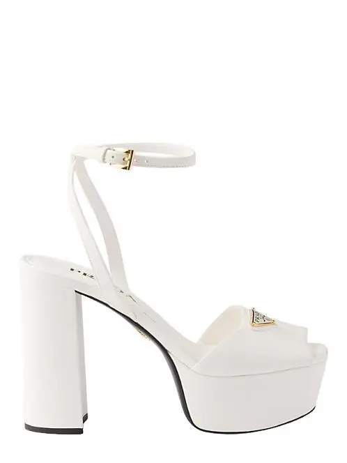 Prada Nappa Leather Platform Sandals - Neutral