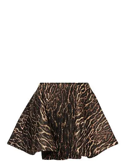 GANNI Textured-pattern Circle Jacquard Mini Skirt - Antique Bronze
