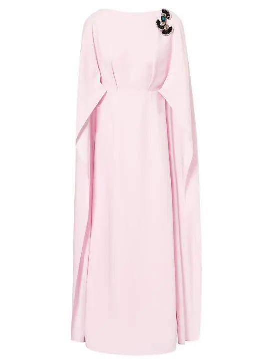 Huishan Zhang Hala Cape Woven Maxi Dress - Candy Pink