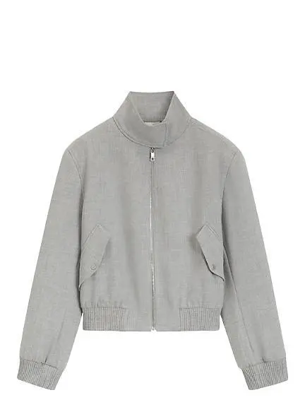 BOSS Cropped Stretch-woven Bomber Jacket - Open Miscellaneous