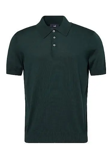 Dunhill Short-sleeves Regular-fit Cotton And Silk Polo Shirt - Racing Green