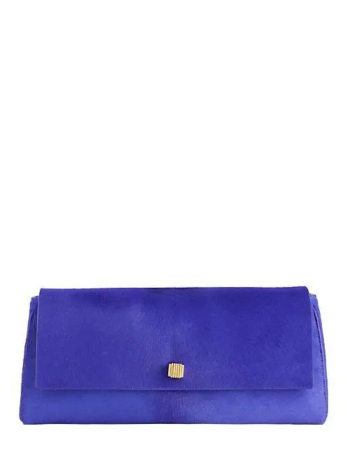 Khaite Audrey Pony Hair Leather Clutch - Amethyst