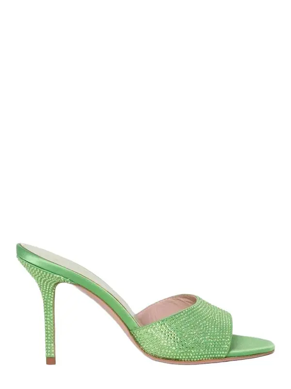 GEDEBE Gigi Crystal-embellished Heeled Mules - Green