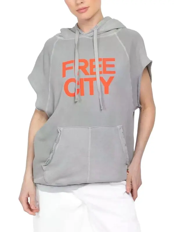 FREECITY Hooded Sleeveless Hoodie - Grey