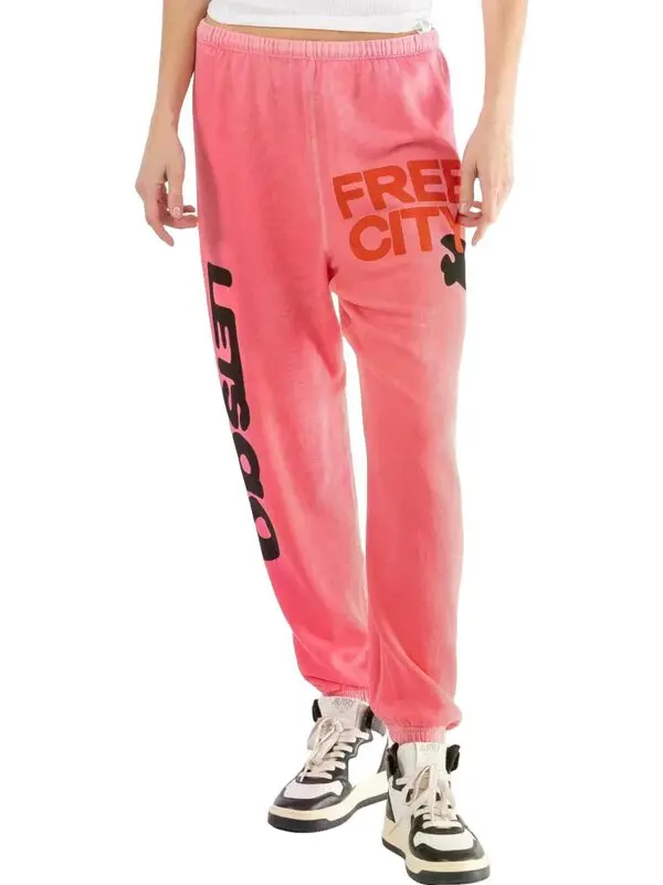 FREECITY Letters-print Sweatpants - Pink