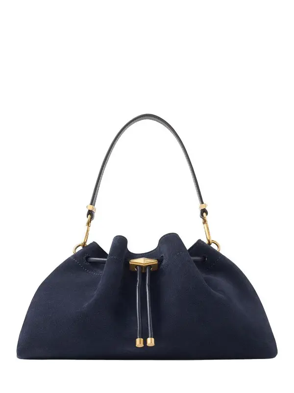 JIMMY CHOO Cinch Medium Bucket Bag - Marine/gold