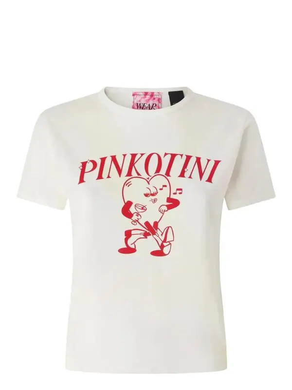 Pinko Logo Crew Neck T-shirt - Neutrals