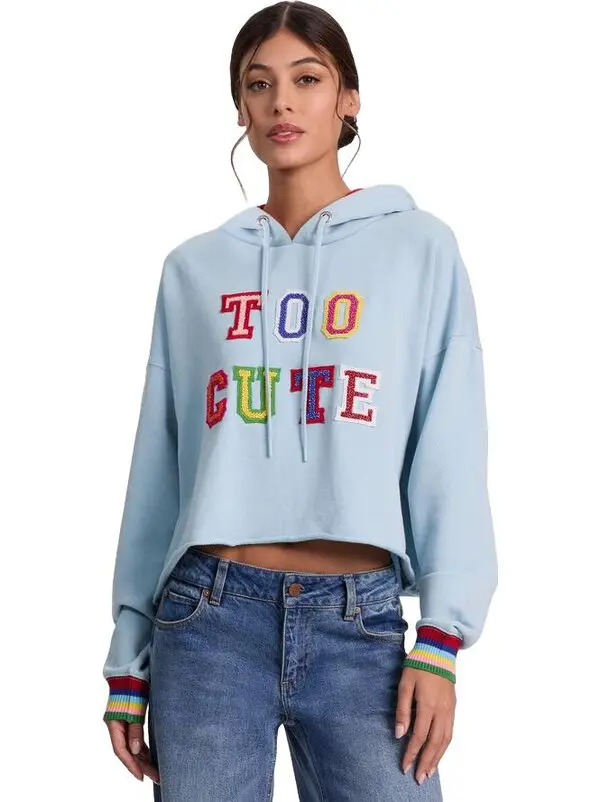 Alice + Olivia Sunny Cropped Hoodie - Blue