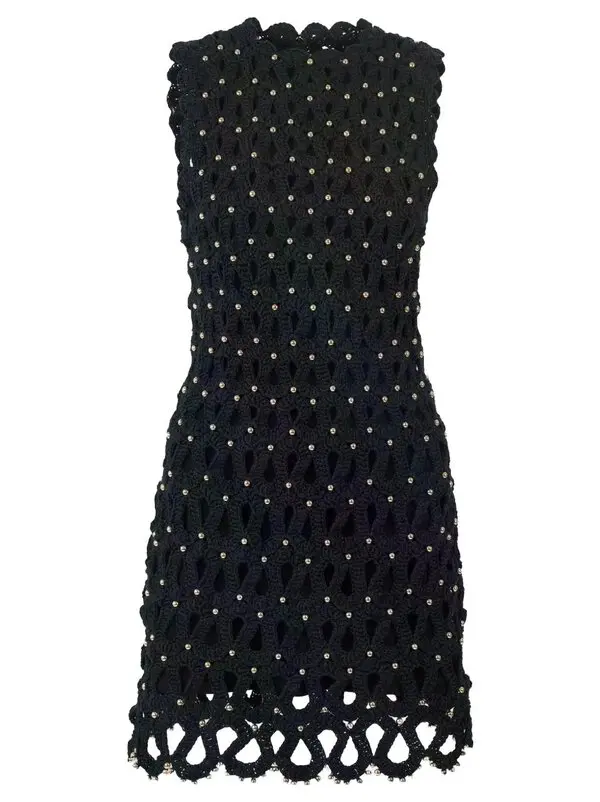 Carolina Herrera Crocheted Mini Dress - Black