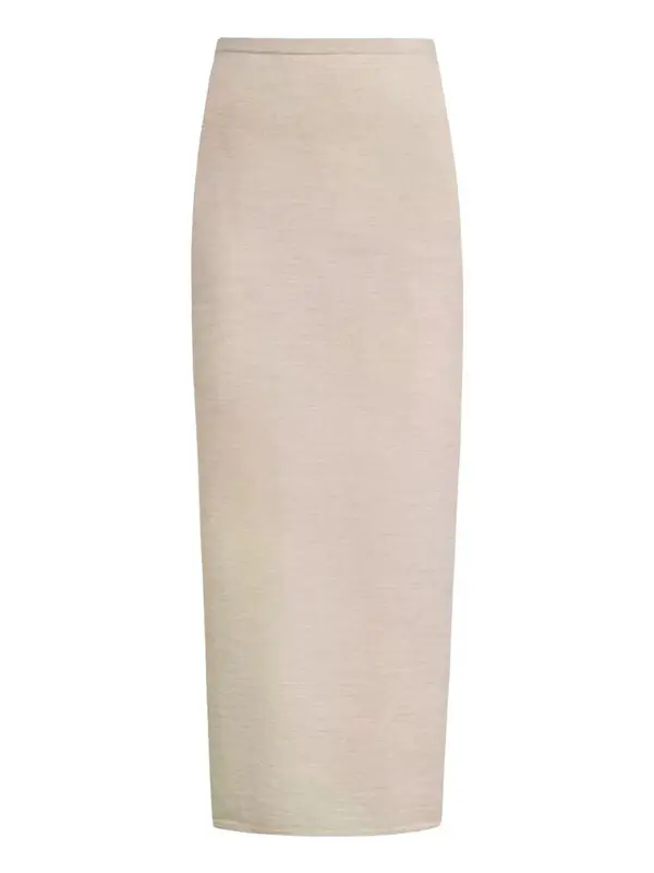 12 STOREEZ Knitted Midi Skirt - Neutrals