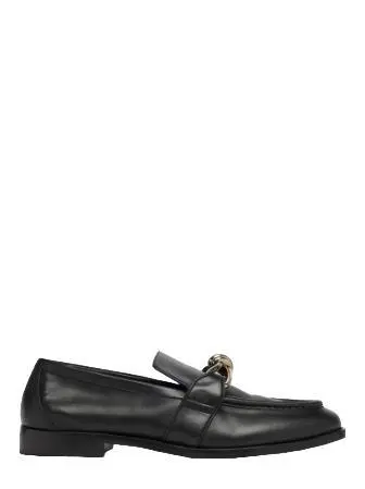 Bottega Veneta Astaire Metallic Knot Napa Loafers - Black/silver