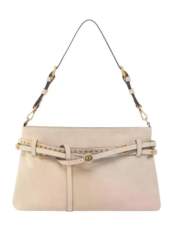 Pinko Studded Shoulder Bag - Neutrals