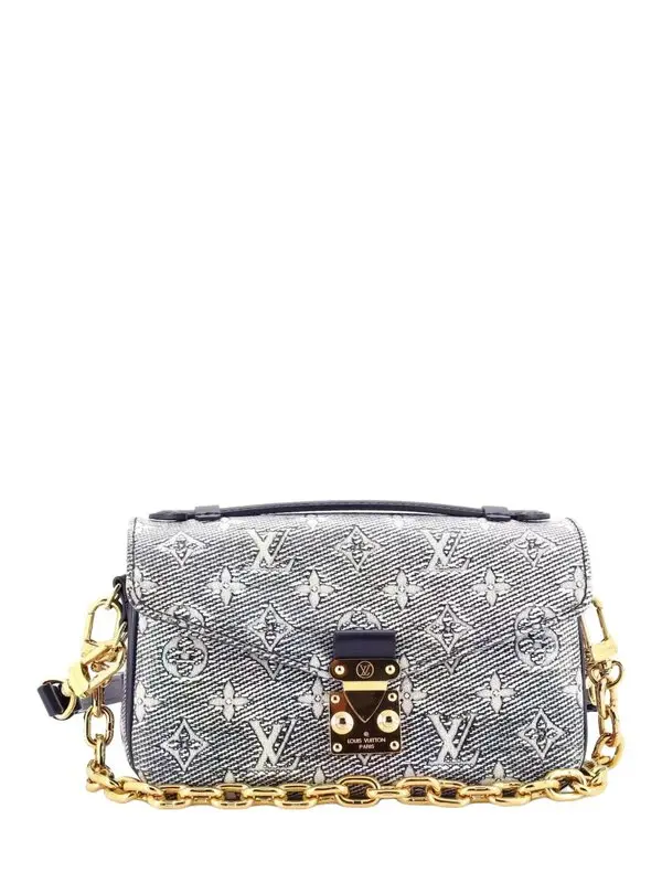 LOUIS VUITTON Pochette Metis Monogram Jacquard Canvas East West Shoulder Bag - Blue