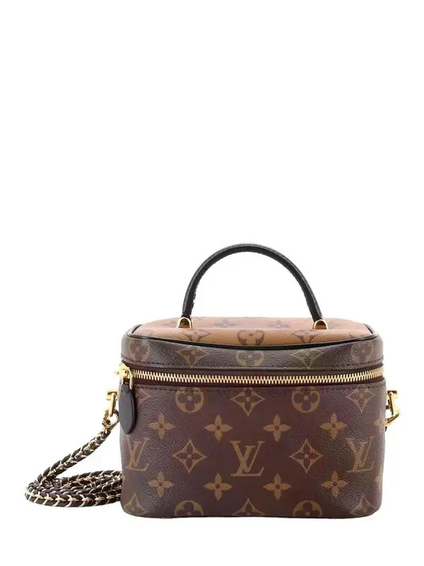 LOUIS VUITTON Vanity Handbag Reverse Monogram Canvas Pm Satchel - Brown