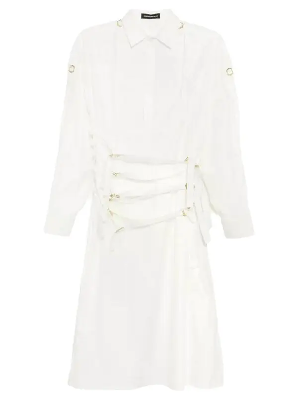 UNDERCOVERISM Buckle Cutaway-collar Shirt Dress - White