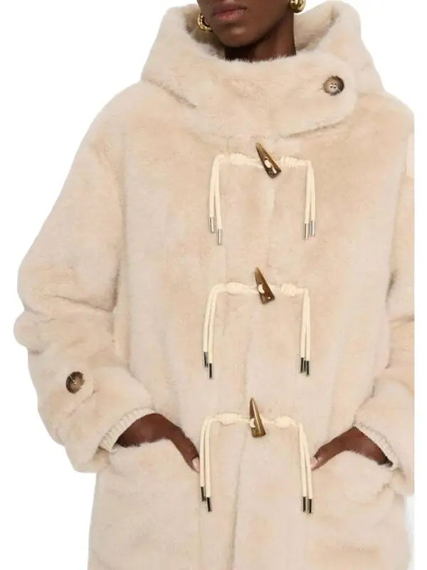 Kobi Halperin Rosie Hooded Faux Fur Coat - Oat