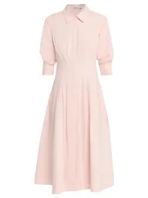 Simkhai Jazz Poplin Pintuck Midi Shirtdress - Pale Pink
