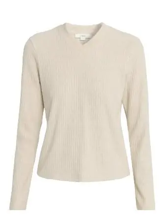 Vince Ribbed V-neck Sweater - H Cream Oa