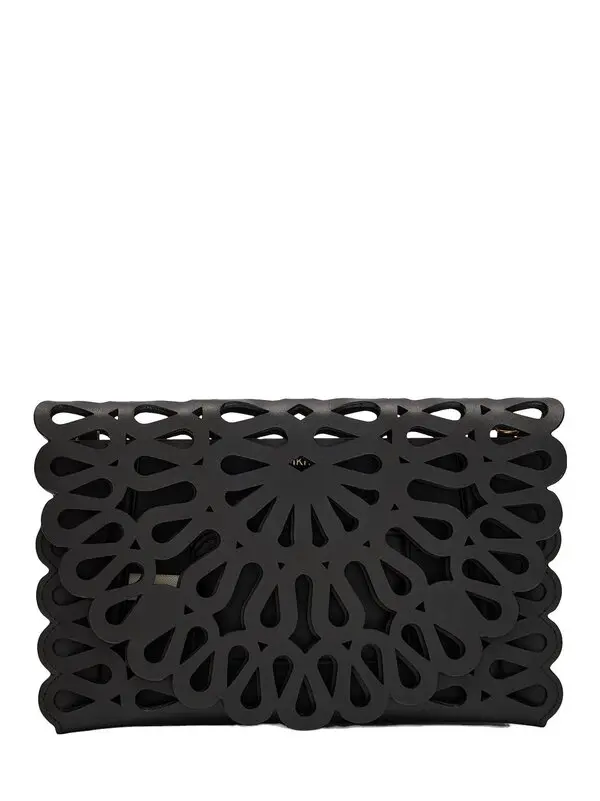 Simkhai Mccall Laser Cutout Leather Clutch - Black